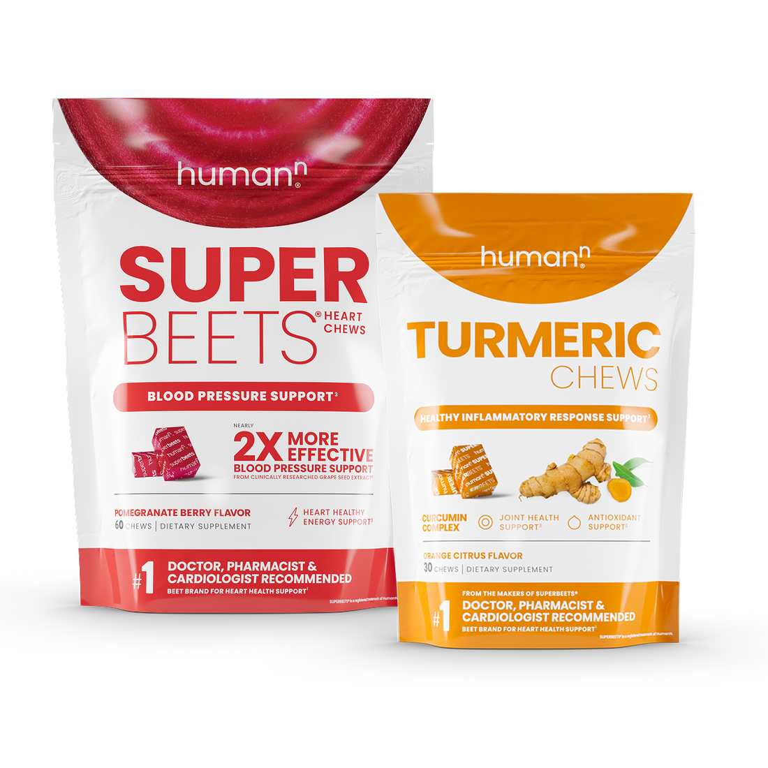 SuperBeets® Best Sellers Bundle - Heart Chews & Turmeric | Humann