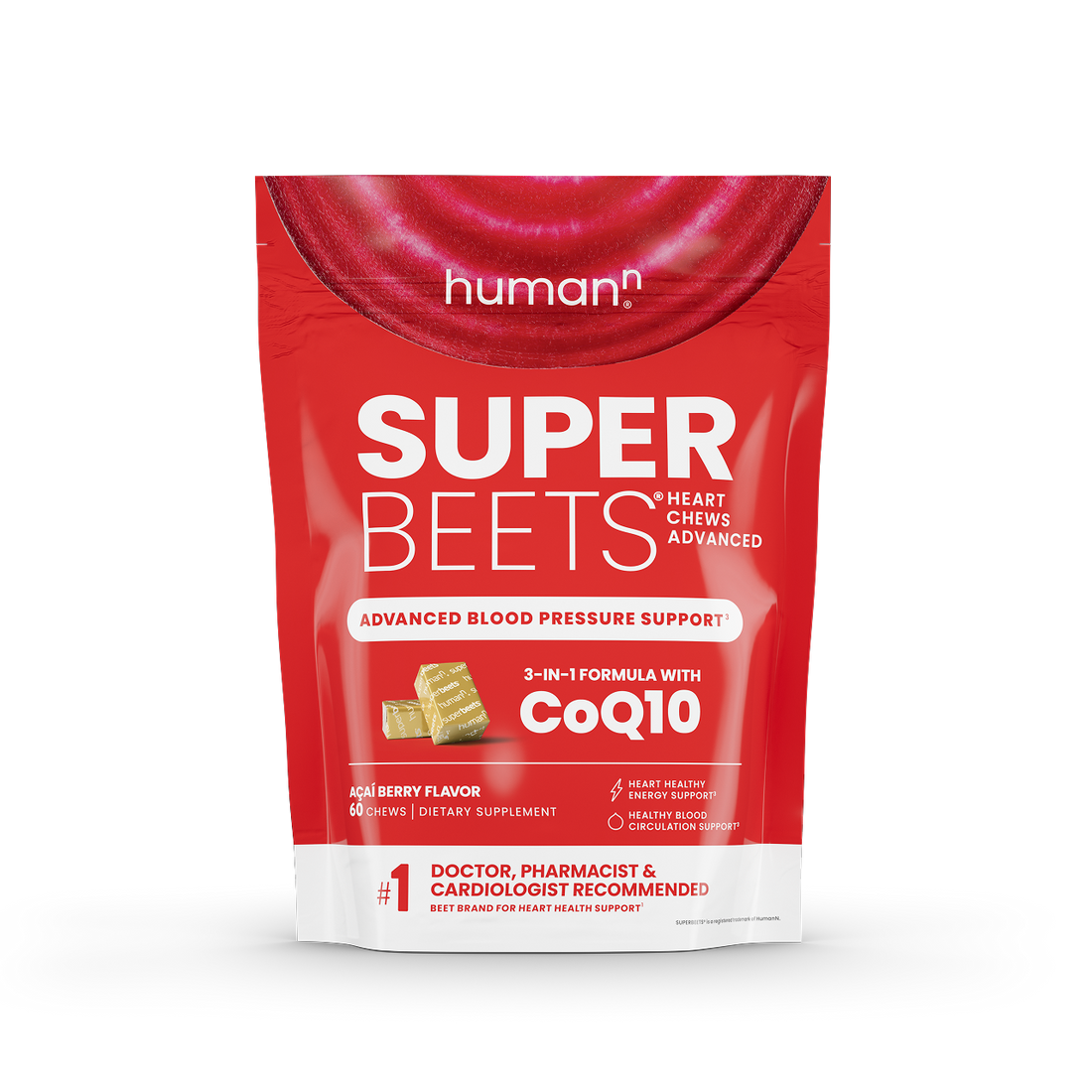 Superbeets® Heart Chews Advanced | Beet Root + CoQ10 | Humann