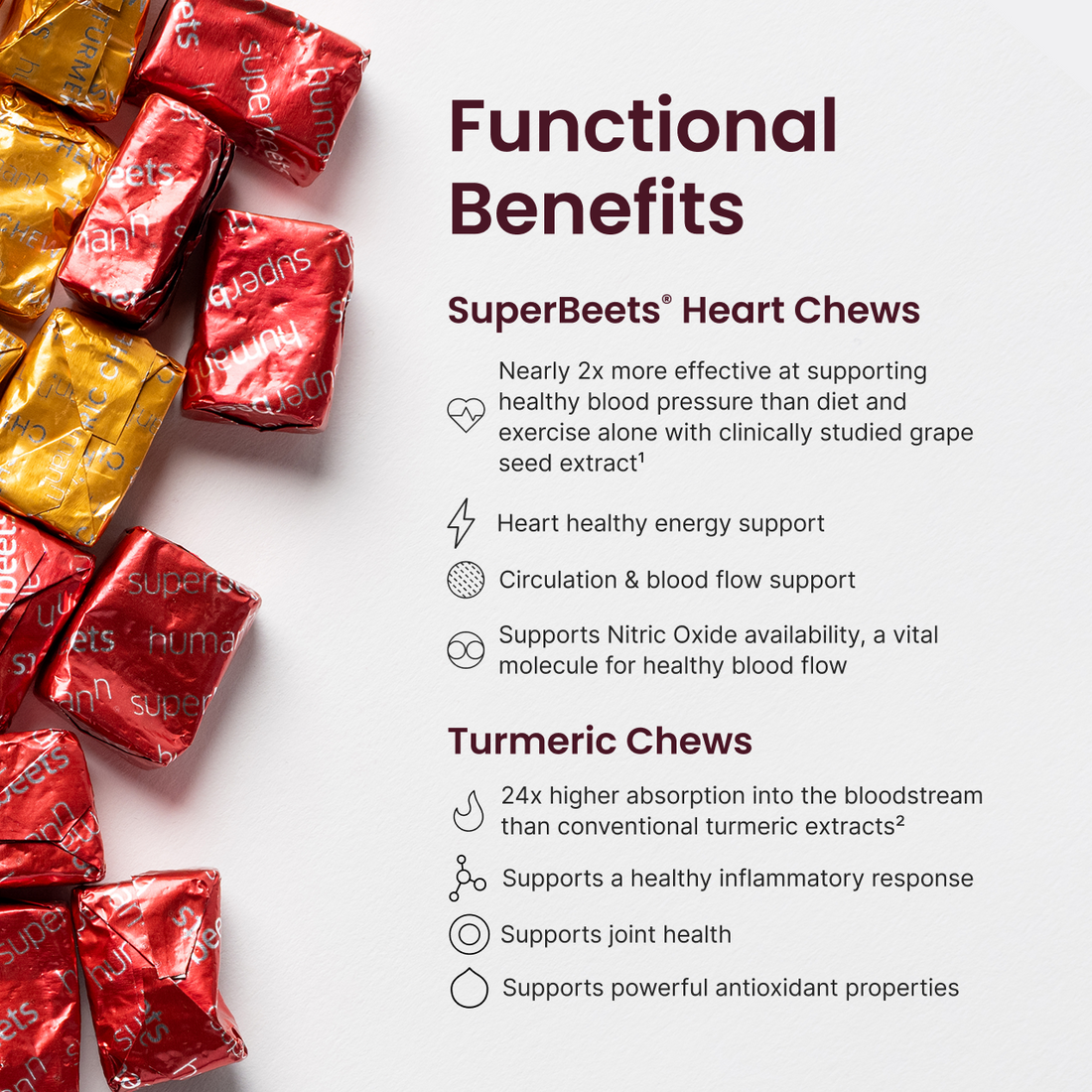SuperBeets® Best Sellers Bundle - Heart Chews & Turmeric | Humann